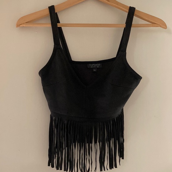 Topshop | Tops | Topshop Cropped Fringe Top | Poshmark